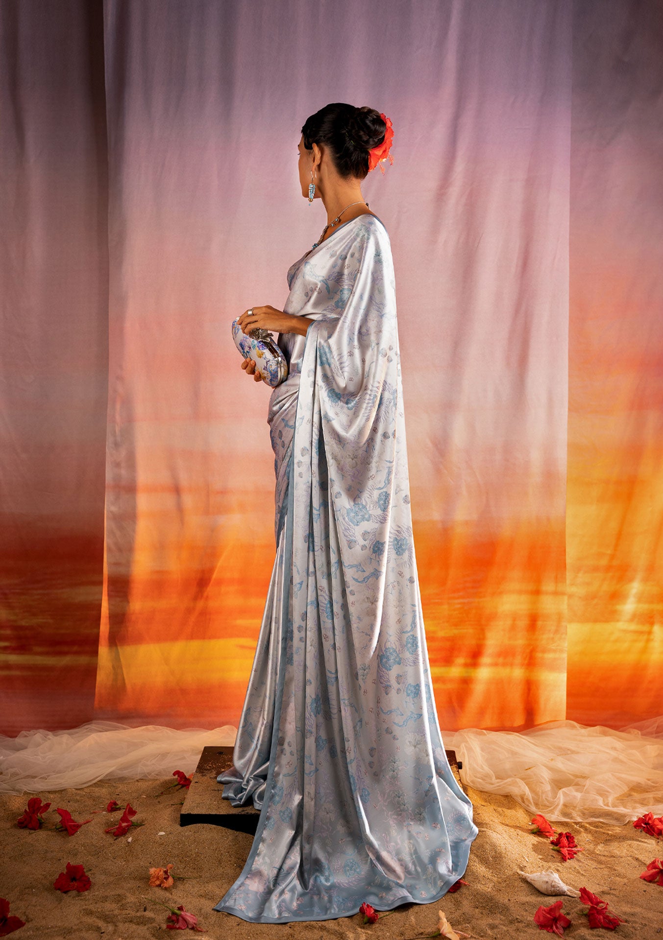 Blue Sea Garden Saree – Tharshana - Online Design Store