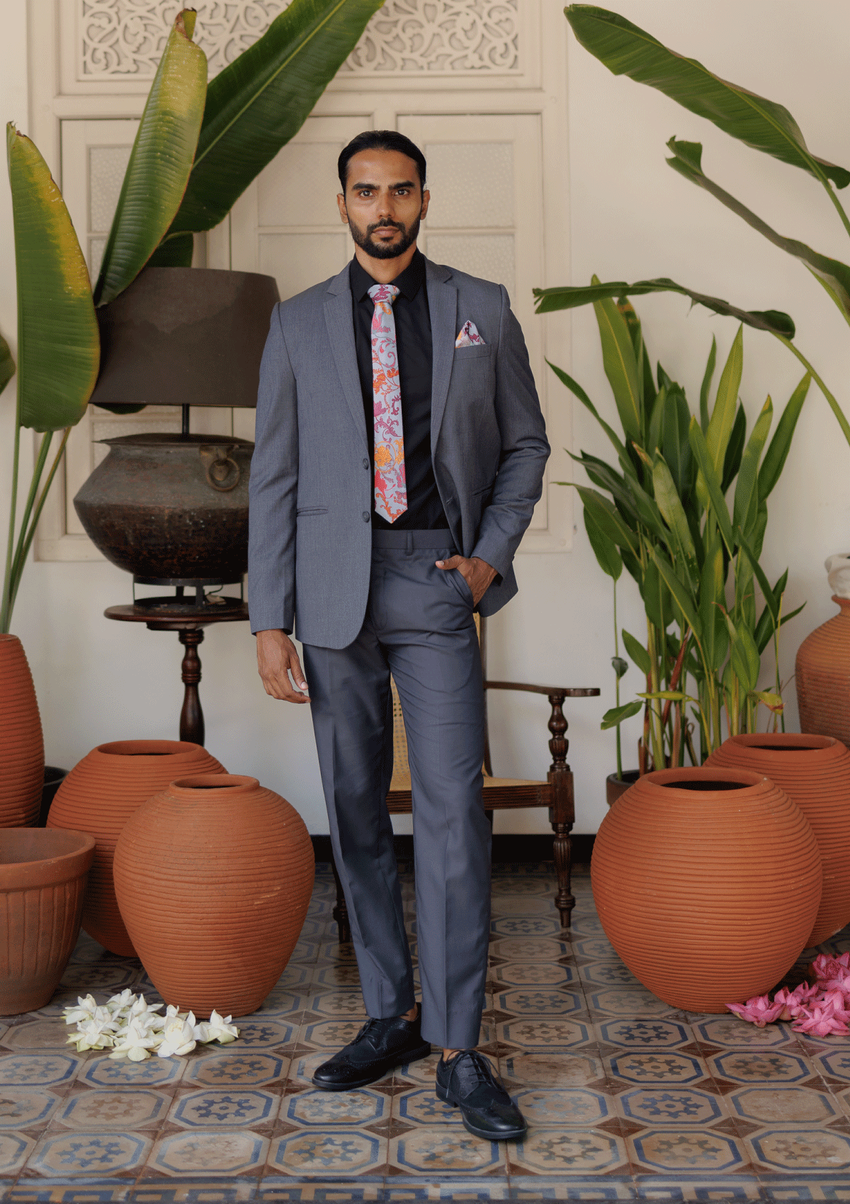 Vibrant Baroque Tie – Tharshana - Online Design Store