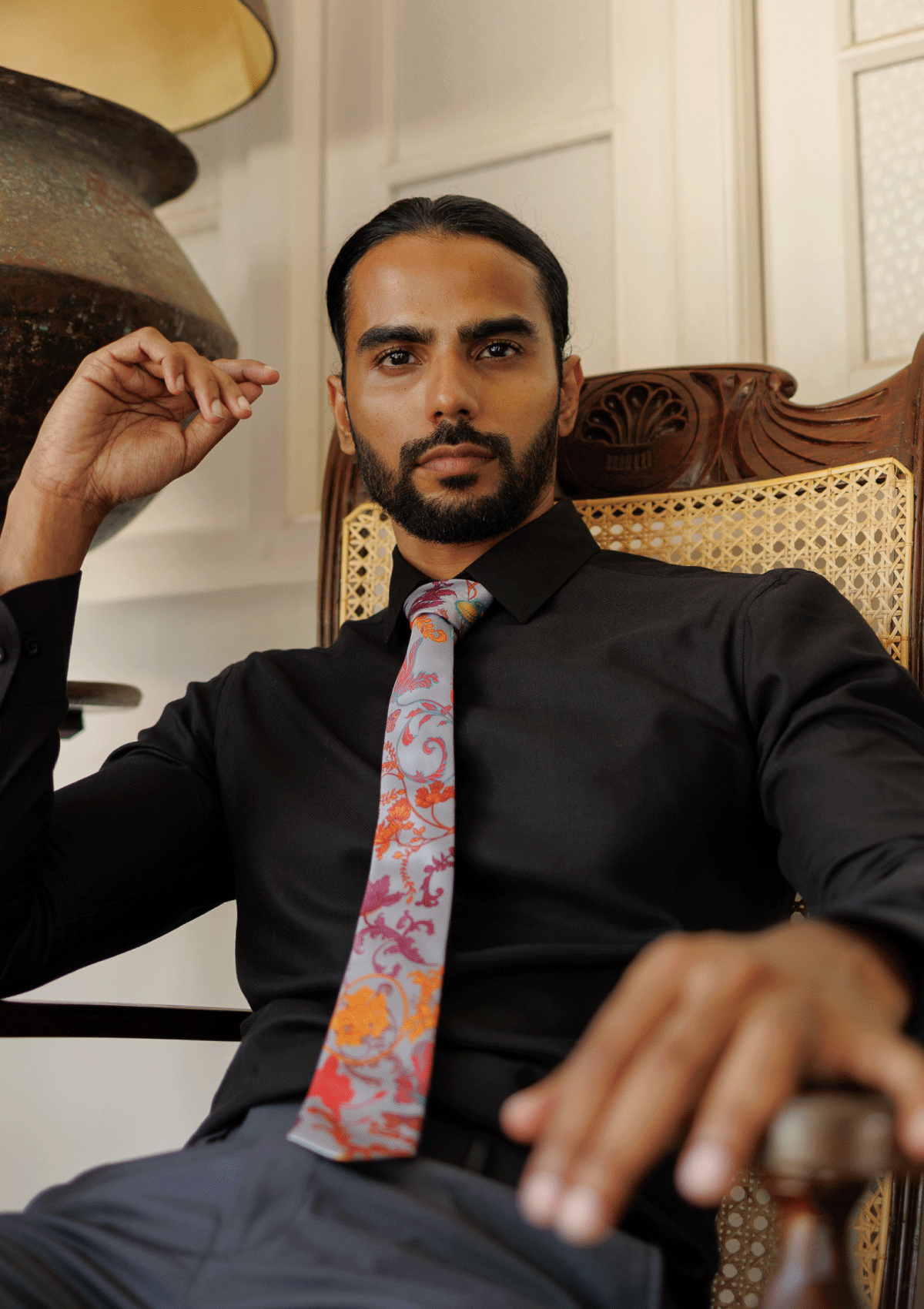 Vibrant Baroque Tie – Tharshana - Online Design Store