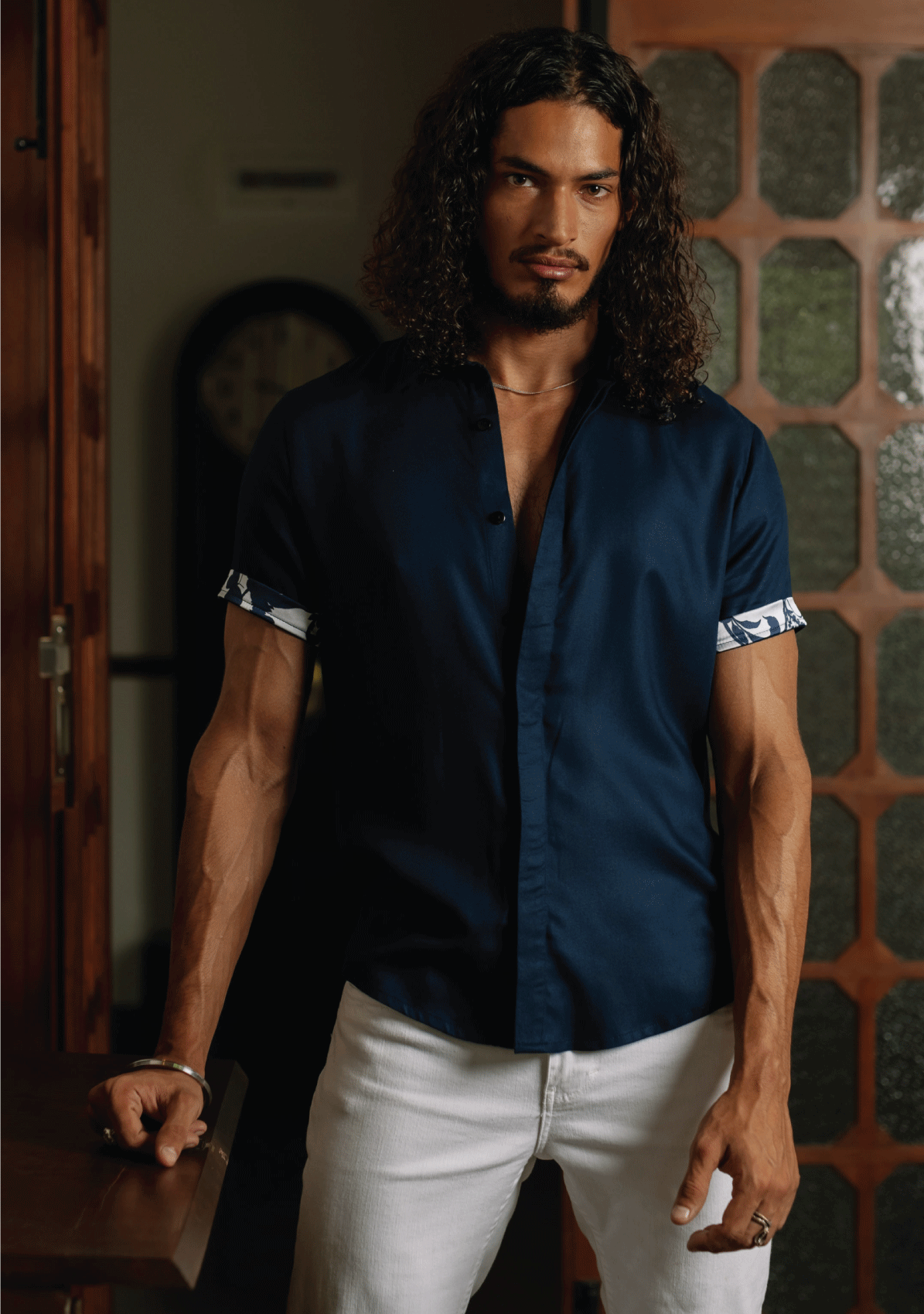 Royal Blue Contrast cuff shirt – Tharshana - Online Design Store