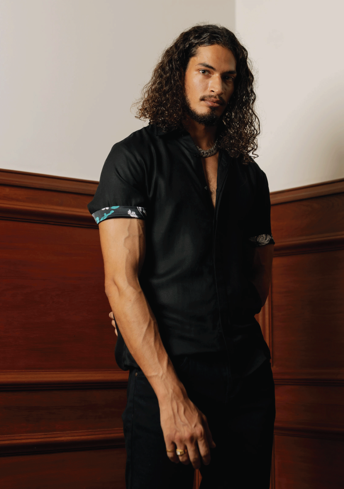 Black Contrast cuff shirt – Tharshana - Online Design Store