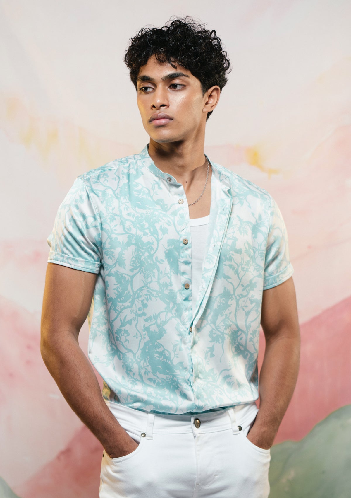Mint Green Forest Shirt – Tharshana - Online Design Store